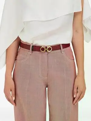 FERRAGAMO Reversible Gancini Buckle Belt - Red