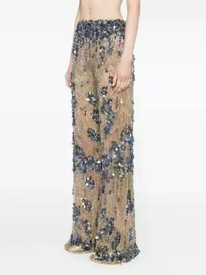 Alberta Ferretti Sequin-embellished Flared Trousers