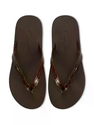 GIUSEPPE ZANOTTI Philemon Leather Sandals - Brown
