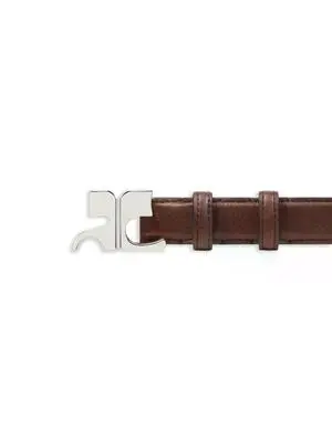 COURREGES Logo-buckle Belt - Brown