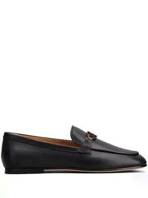 TOD'S Logo-plaque Leather Loafers - Black