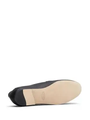 TOD'S Logo-plaque Leather Loafers - Black