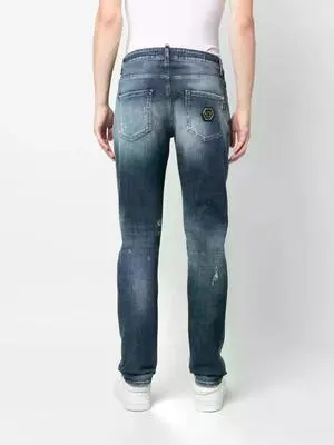 Philipp Plein Logo-patch Straight-leg Jeans