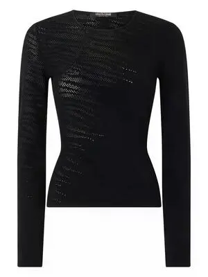 Roberto Cavalli Perforated Long-sleeve Top