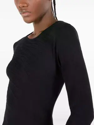 Roberto Cavalli Perforated Long-sleeve Top
