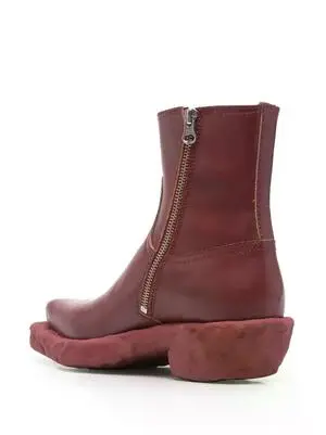 Camper Leather Ankle Boots - Red