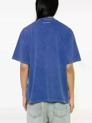 A BATHING APE Garment-dye Spray-print T-shirt - Blue