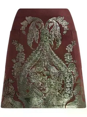 Etro Printed Metallic-effect Mini Skirt