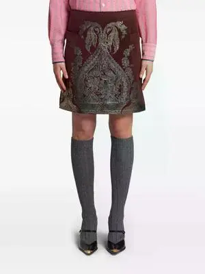 Etro Printed Metallic-effect Mini Skirt