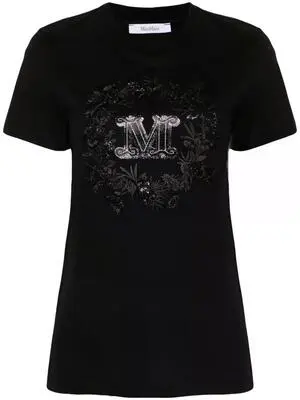 Max Mara M Monogram-embellished T-shirt - Black