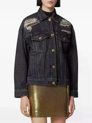 Versace Distressed Denim Jacket