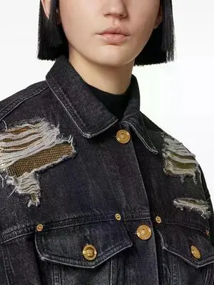 Versace Distressed Denim Jacket