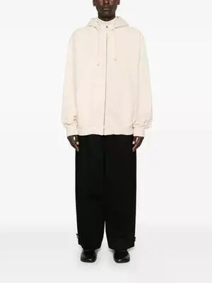 MAISON MARGIELA Embroidered Logo Hoodie - Neutrals