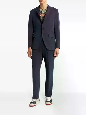 Etro Single-breasted Velvet Blazer - Blue