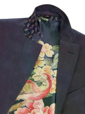 Etro Single-breasted Velvet Blazer - Blue