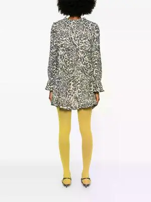 GANNI Printed Pleated Mini Dress