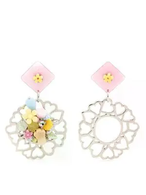 AMIR SLAMA Floral-appliqué Drop Earrings