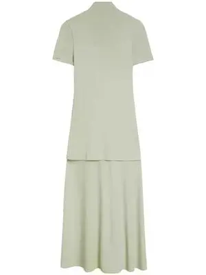 JIL SANDER High-neck Fluid Midi Dress - Green
