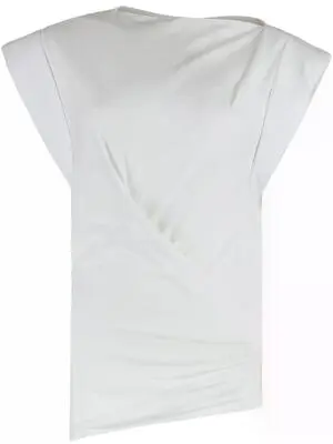 MARANT ETOILE Maïsan Draped Boat Neck T-shirt - White