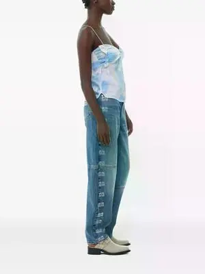 GANNI Tie-dye Satin Top