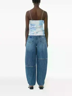 GANNI Tie-dye Satin Top