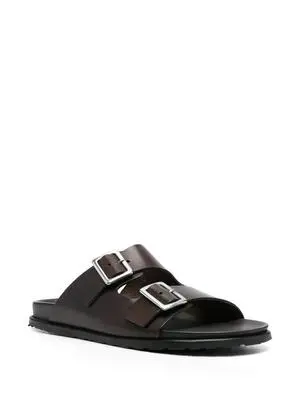 SCAROSSO Leather Buckle Sandals