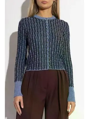 LANVIN Metallic Knitted Cardigan