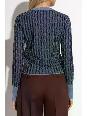 LANVIN Metallic Knitted Cardigan