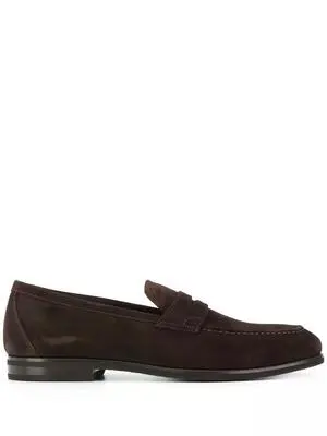 SCAROSSO Renato Almond Toe Loafers - Brown