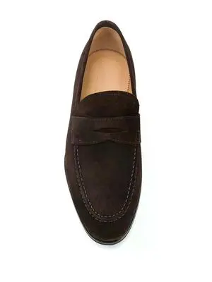 SCAROSSO Renato Almond Toe Loafers - Brown