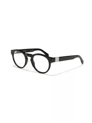 Palm Angels Monogram Plaque Round-frame Glasses