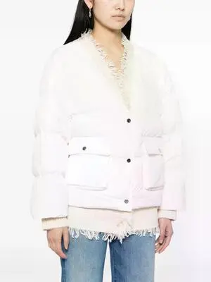 B+AB Layered Frayed Puffer Jacket