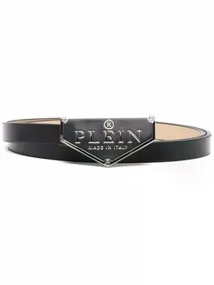 Philipp Plein Iconic Plein Leather Belt - Black