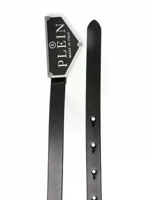 Philipp Plein Iconic Plein Leather Belt - Black