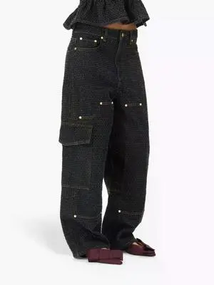 GANNI Fluffy Wide-leg Jeans