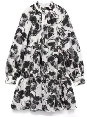 Stine Goya Anemone Jacquard Tier Mini Dress - White