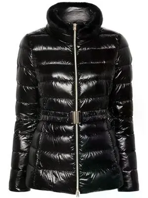 Herno Belted High-neck Down Jacket - Black