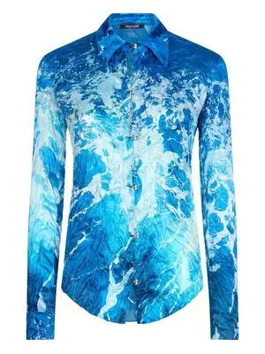 Roberto Cavalli Ocean-print Shirt