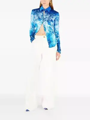 Roberto Cavalli Ocean-print Shirt