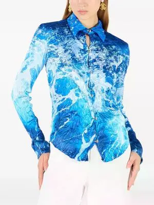 Roberto Cavalli Ocean-print Shirt