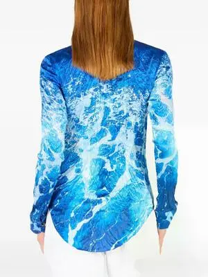 Roberto Cavalli Ocean-print Shirt