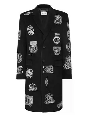 Philipp Plein Patches Coat - Black