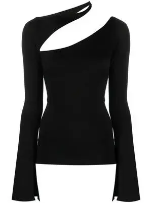 MANURI Cut-out Detail Blouse - Black