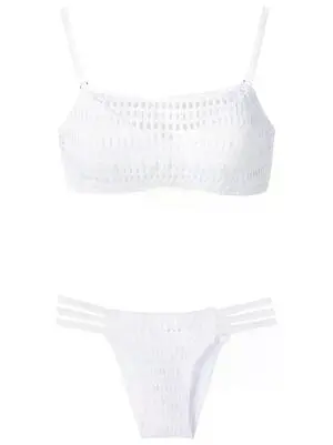 AMIR SLAMA Open-knit Bikini Set - White