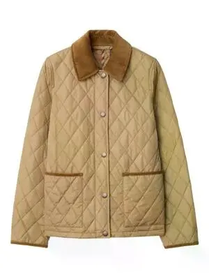 Burberry Quilted Jacket With Corduroy Collar