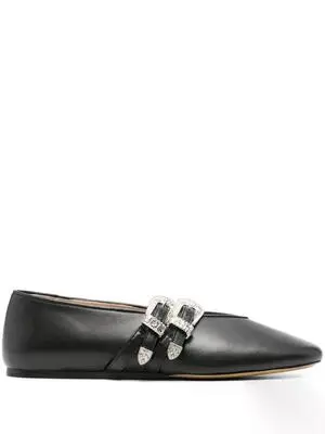 Le Monde Beryl Claudia Leather Ballet Flats - Black