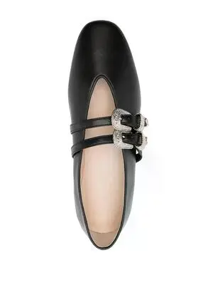 Le Monde Beryl Claudia Leather Ballet Flats - Black