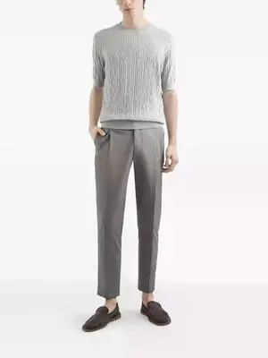Dolce & Gabbana Textured-knit Short-sleeve T-shirt