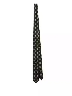 Dolce & Gabbana Jacquard Neck Tie With Heraldic Shields - Black