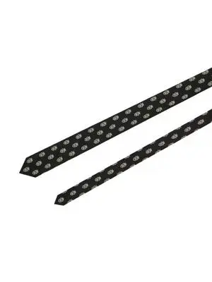 Dolce & Gabbana Jacquard Heraldic Shields Neck Tie - Black